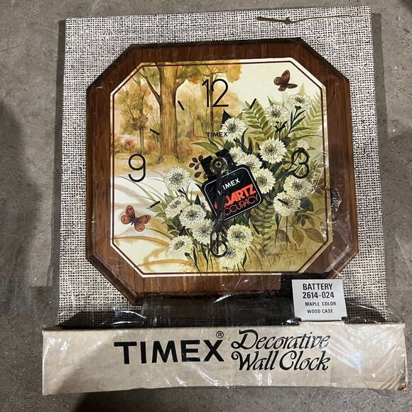 Timex | Accents | Vintage Timex Clock Octagon Walnut Color Battery Wall ...